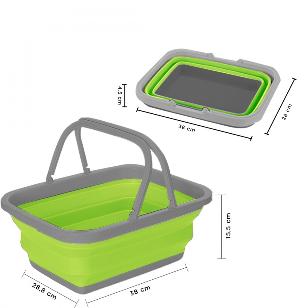Bacinella Pieghevole Multiuso con Manici 605805 Contenitore Salvaspazio ...