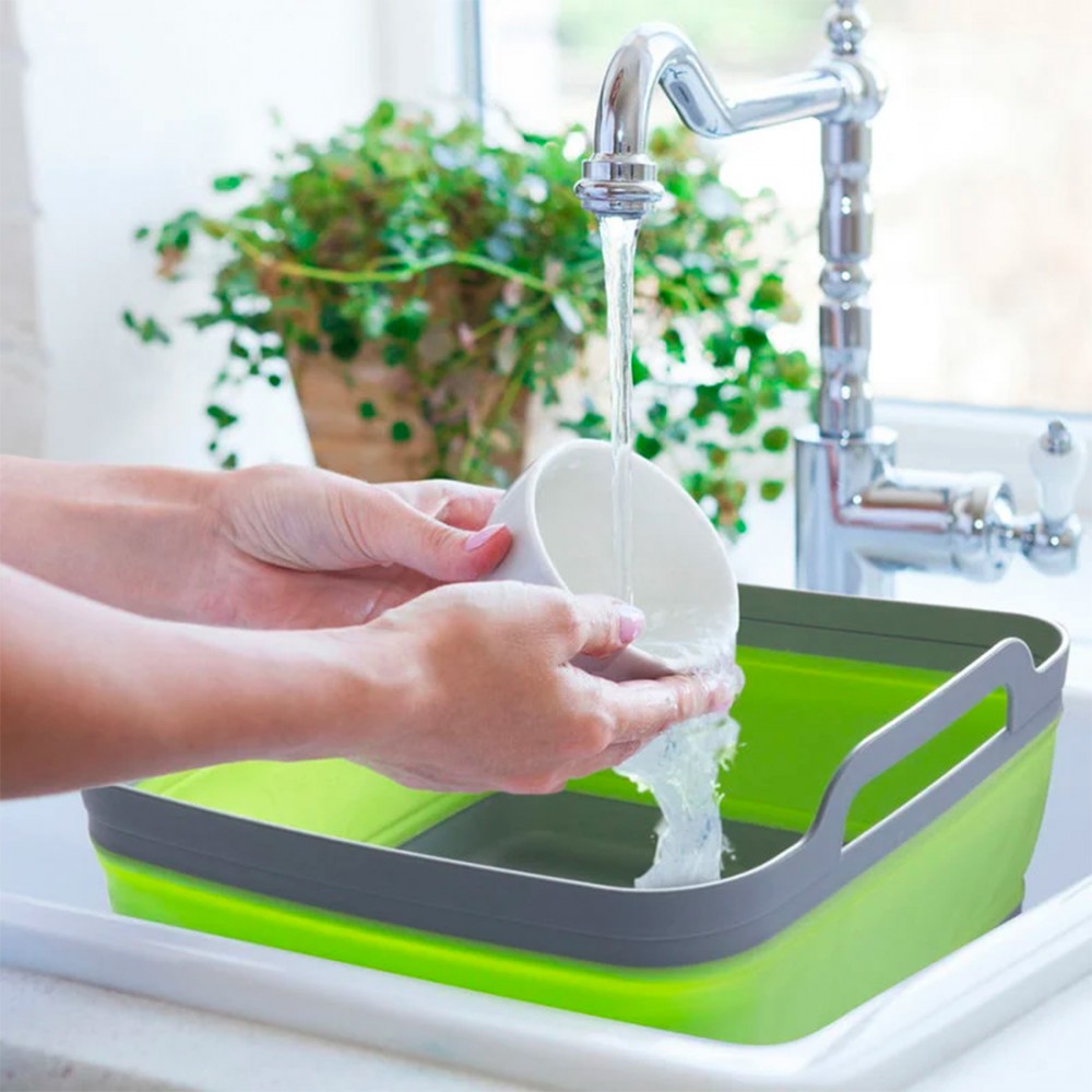 Vaschetta Bacinella Multiuso Pieghevole 605806 in Silicone con Tappo di ...